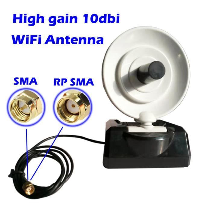 Câble SMA de 2 mètres-Antenne WiFi à Gain ÉWer10dBi avec Câble RG, pour ...