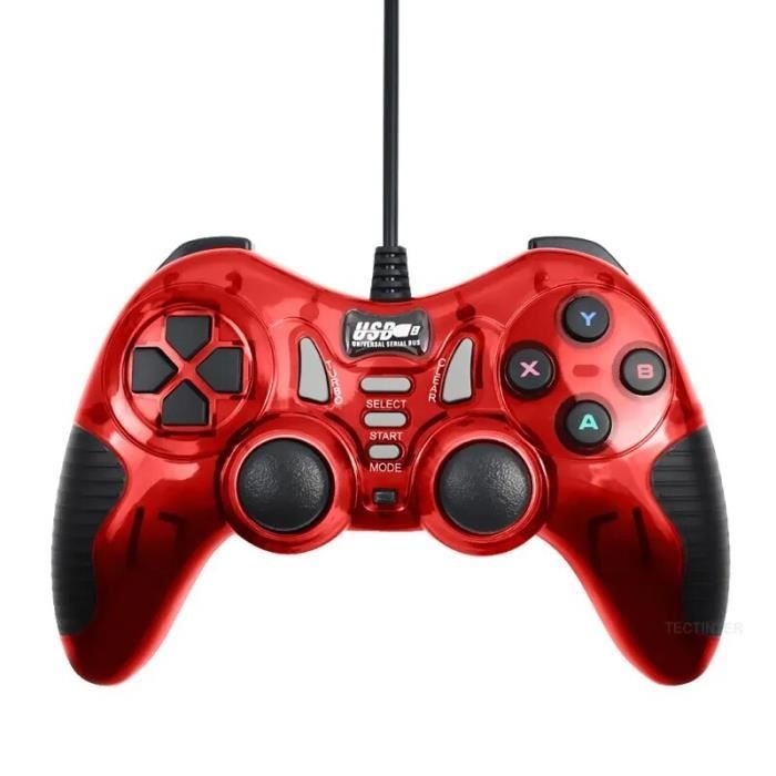 Manette de jeu - AIHONTAI - ESM-9013 - Rouge - USB - Vibration pour PS3 ...