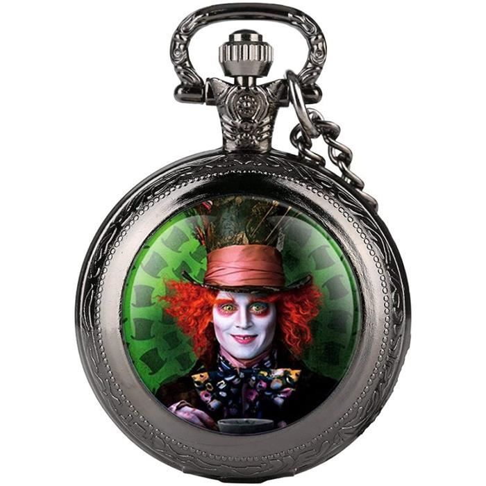 Alice au Pays des Merveilles Montre de Poche à Quartz Brun foncé ...