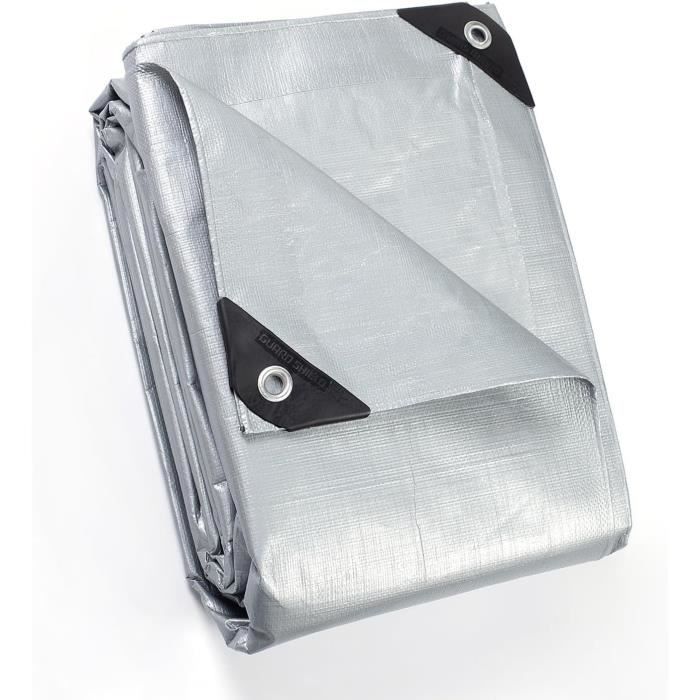 Bâche de Protection Bâche Imperméable étanche 3x4m Gris 160g-m² ...