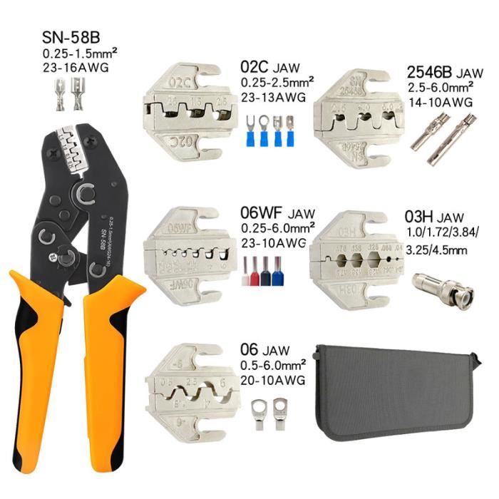 Bornes outils de sertissage Set SN-58B pince avec 5 mâchoires interchangeables sacs - Cdiscount ...