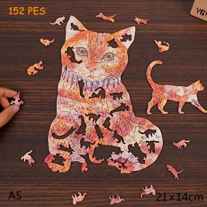 La forme unique de puzzle en bois morceaux le cadeau animal pour des ...