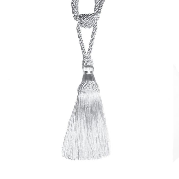 Embrasses à rideaux - Silver - 50cm - Pompons - Corde - Accessoires ...