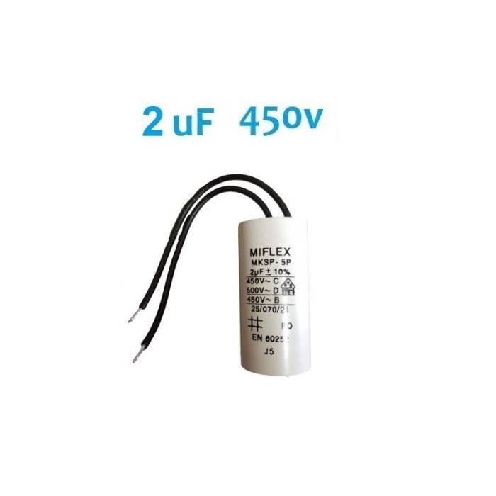 Condensateur de moteur demarrage 2uF 2µF 2UF moteur volet roulant ...