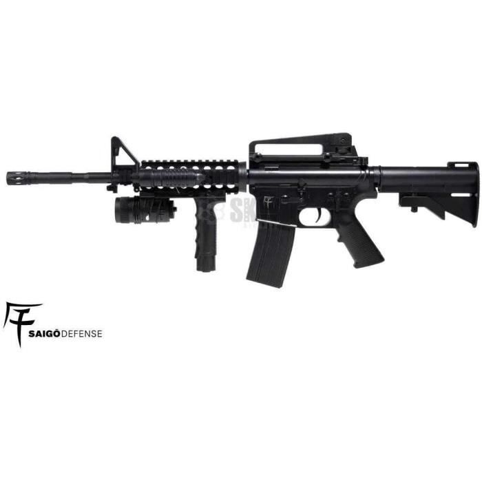 Saigo Fusil Airsoft-M4 RIS Defense à Ressort-Spring-Rechargement Manuel ...