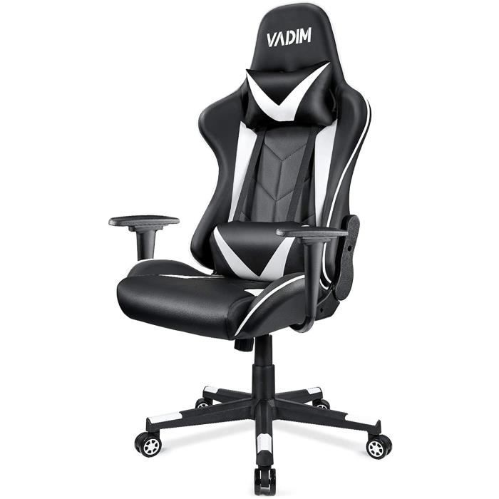 VADIM Gaming Chaise de Jeu Chaise de Course Noir Rouge avec Dossier ...