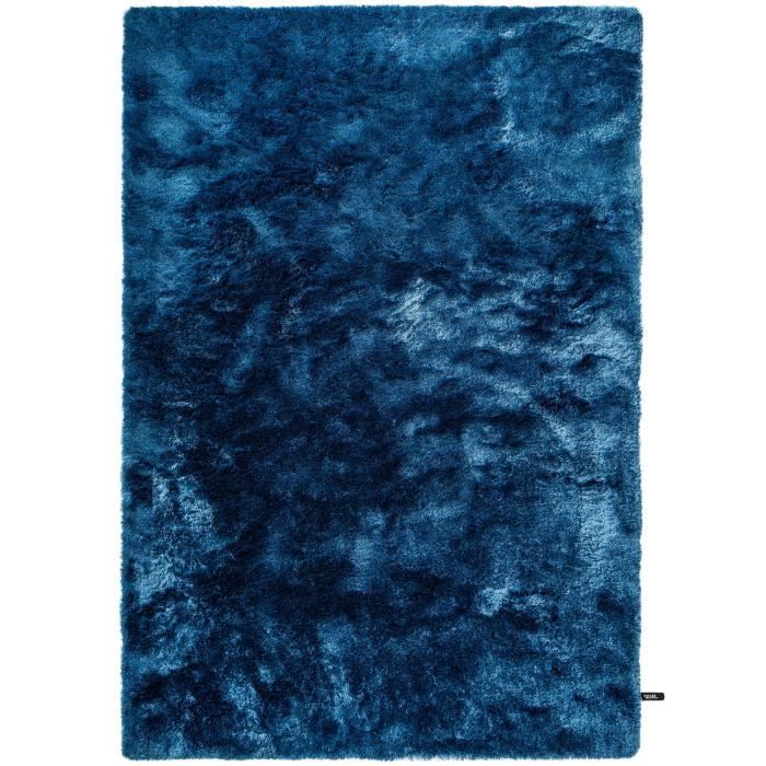 Tapis shaggy à poils longs Whisper Bleu 140x200 cm - Tapis doux pour salon - Cdiscount Maison
