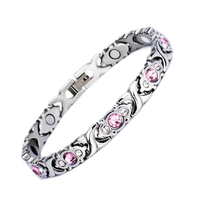 Bracelet Femme Bijoux Luxe Strass, Magnétique Germanium Titane, Yoga ...
