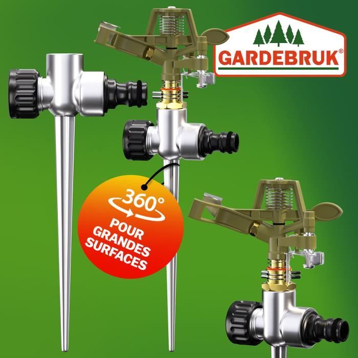 Arroseur de jardin GARDEBRUK - irrigation jusqu'à 24m - embout ...