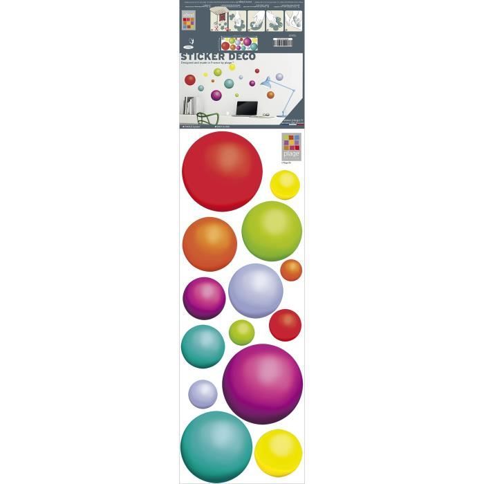 Sticker autocollant décoratif, illustration des balles colorés, grosses ...