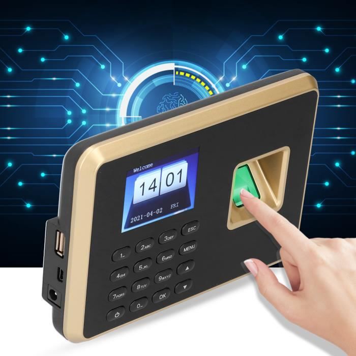Fangming-Enregistreur de temps Machine de Présence 2,4 po Empreinte Digitale cran Couleur TFT ...