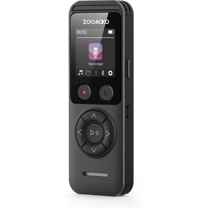 ZOOAOXO Enregistreur Vocal Numérique, Dictaphone 64 Go avec Double ...