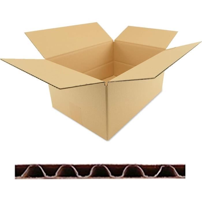 100 cartons d'expédition simple cannelure 33 x 24 x 16 cm brun - KK 60 ...