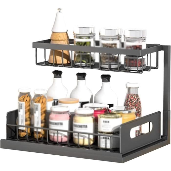 Rack À Épices Pour Placard Intérieur, Support Vertical À 2 Niveaux Pour ...