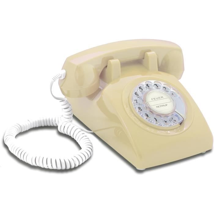 Opis 60S Cable: Téléphone Fixe Vintage Filaire Avec Cadran Rotatif ...