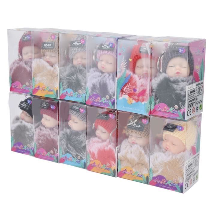YOSOO Porte‑clés poupée bébé endormi 12 Pièces Poupée Porte-clés Moelleux Mignon Dormir bébé ...