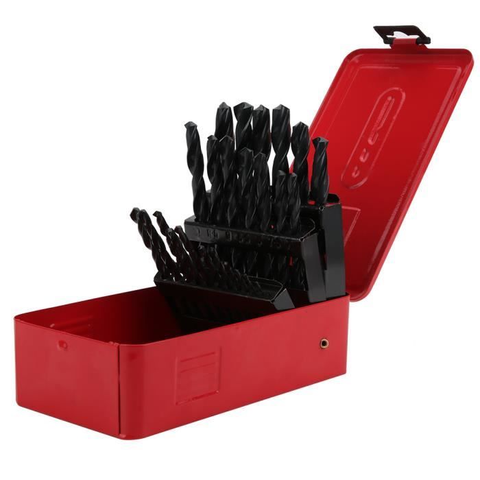 FHE Foret en acier à grande vitesse 25Pcs HSS Forets Torsadés à Queue ...