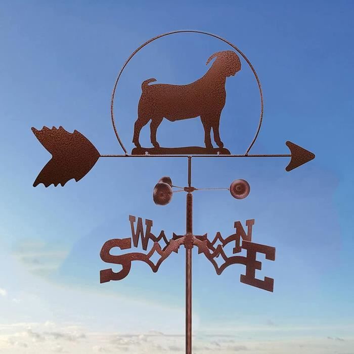 Girouette de Jardin girouette chèvre en Acier Inoxydable girouette ...