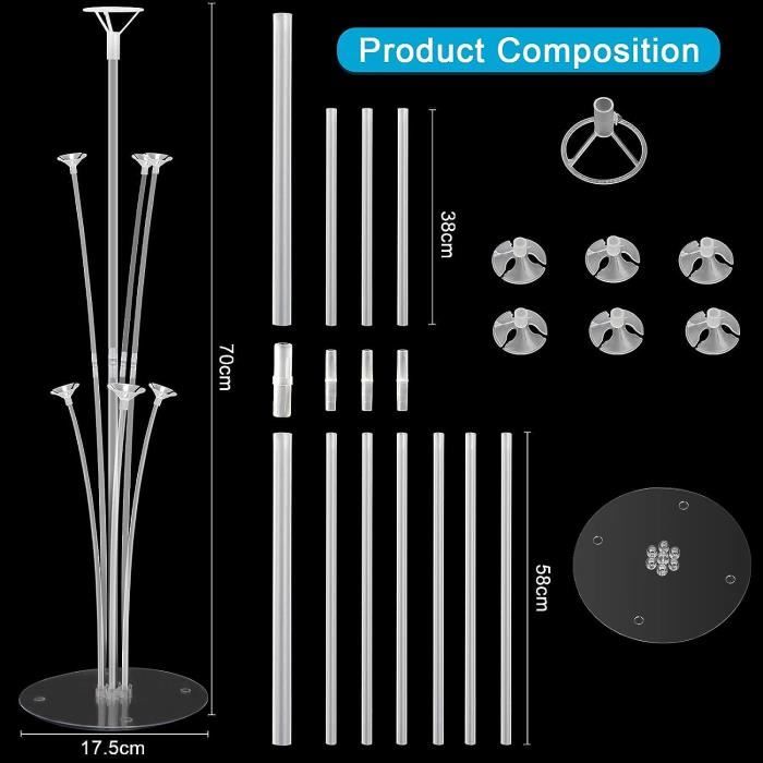6 Pièces Supports Pour Ballons, Accessoires De Support À Ballon, Kit De ...
