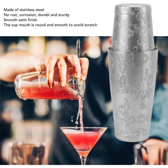 Ensemble Shaker à Cocktail, Boston Shaker Set Gravé Shaker à Cocktail ...