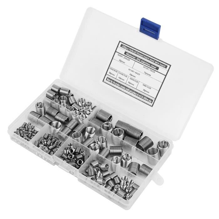 Insertion De Fil 200 Pièces 304 Insert Fileté En Acier Inoxydable M3 ...