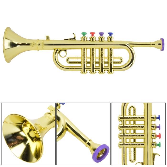 Trompette pour enfant - GAROSA - Instrument à vent en plastique doré ...