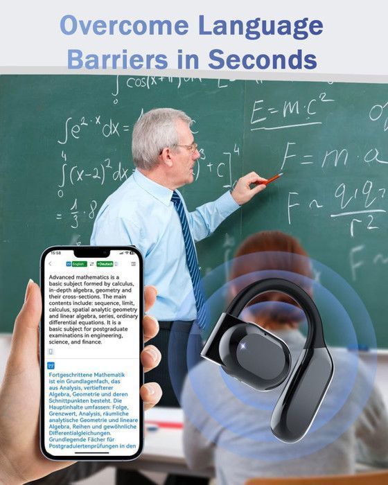 Écouteurs Traducteurs AI en Temps Réel – Bluetooth 5.4, Traduction ...