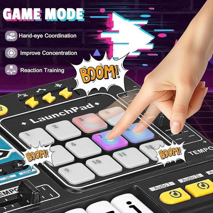 Table de mixage DJ for Enfants avec Microphone Bluetooth 8 Touches de ...