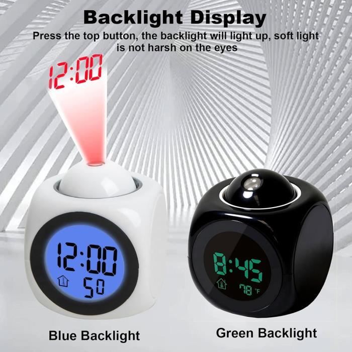 Réveil À Projection Plafond Heure Réveil De Projection Projecteur D ...