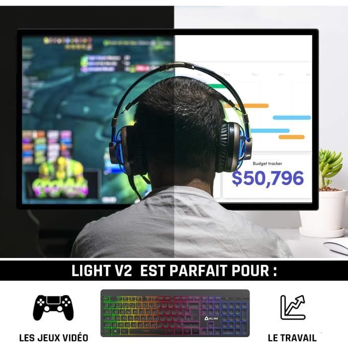 Light V2 Clavier Sans Fil Azerty + Nouveauté 2024 + Fin, Discret ...