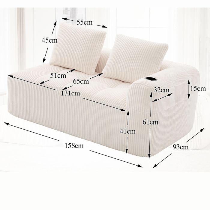 MEUBLES COSY Fauteuil ou canapé inclinable en velours côtelé avec ...