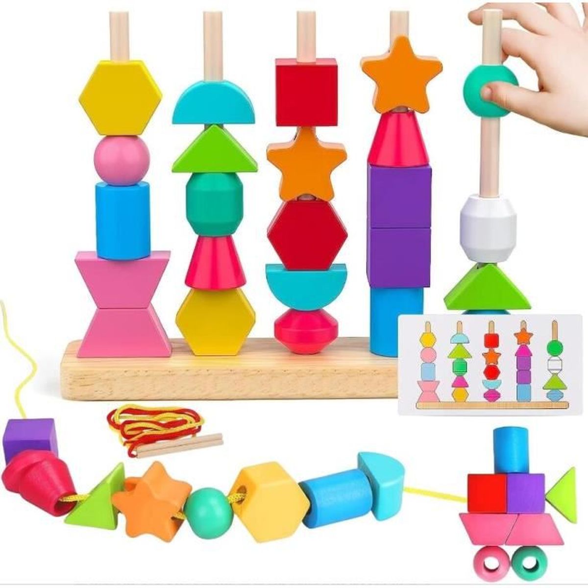 Jouets Montessori en Bois Jouet Bebe 2 3 4 5 Ans - 2 en 1 Pédagogique ...