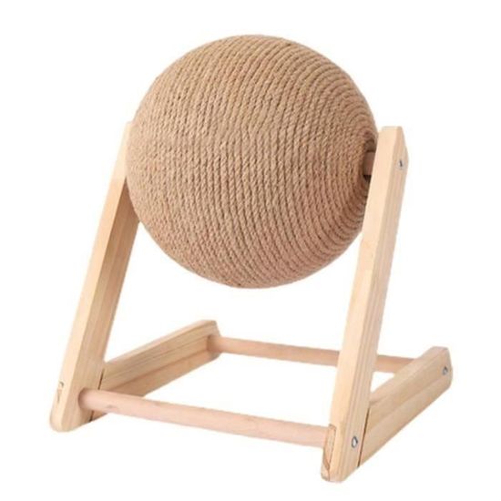Arbre à Chats en Bois Sisal Corde Boule à Gratter Griffe de Meulage de ...