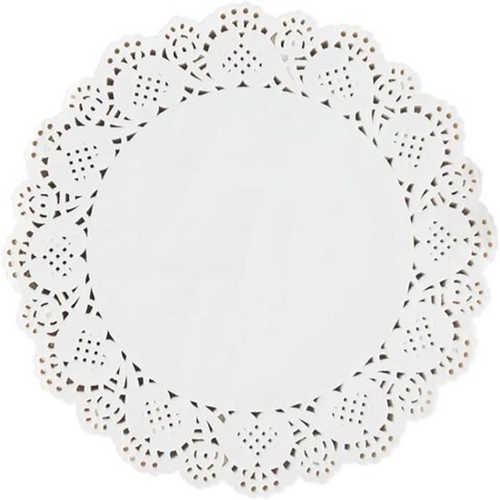 Lot De 100 Napperon Papier Rond, Dentelle Blanc Du Papier Napperon(14 ...