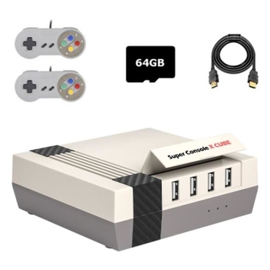 Super Console X Cube 64 Go Console de jeux vidéo rétro,50 émulateurs intégrés et 33 000 jeux ...