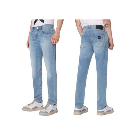 Jean homme Armani Exchange bleu Coupe slim Joggjeans souple et doux Bleu Cdiscount Pret a Porter