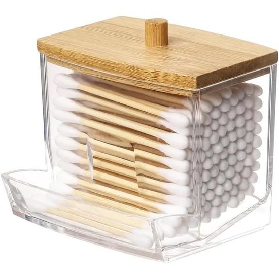 Boite Coton Tige, Rangement Coton Tige, Distributeur Coton Tige, Range Coton En Acrylique Avec ...