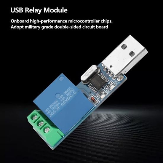 Module de relais de commande USB, module de relais USB Série PC de ...
