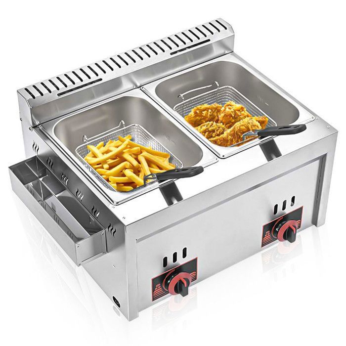 16L Friteuse À Gaz De Grande Capacité Paniers Et Couvercle Amovibles ...