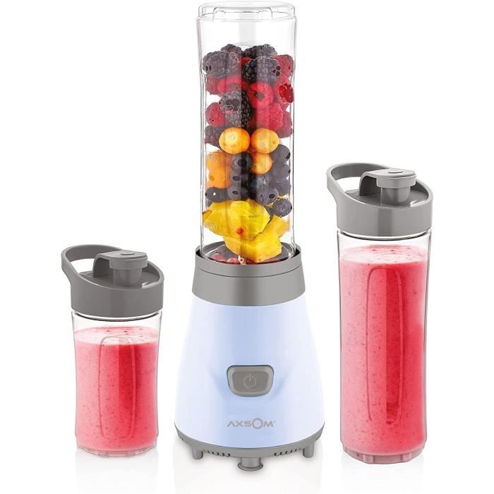AXSOM Mixeur de verre avec 2 bouteilles portables Vital Way Duo, mixeur Smoothie avec deux ...