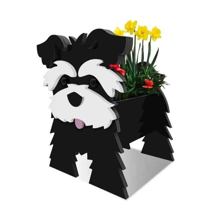 Pot de fleur de jardin en PVC, Jardinière de chien, Schnauzer, Bulldog ...
