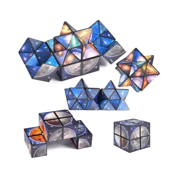 2 en 1 Cube Magique Étoile, Magic Star Cube, 3D Puzzle Cube, Cube 3D ...
