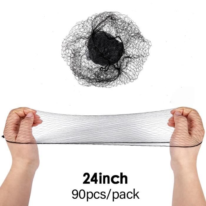 Filet à Cheveux en Nylon Noir,Bord artificiel astique Invisible,de ...