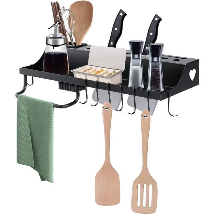 Étagère à Épices avec ,Organisateur avec S Crochets Mur Monté Titulaire ...