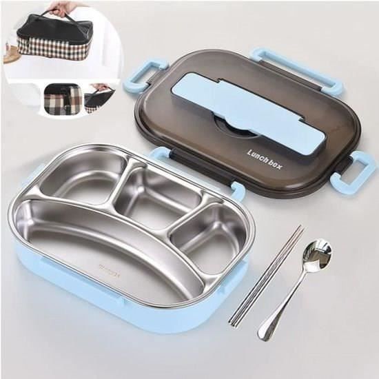 Lunch box inox avec compartiments 1300ml,lunch box metal set étanche ...
