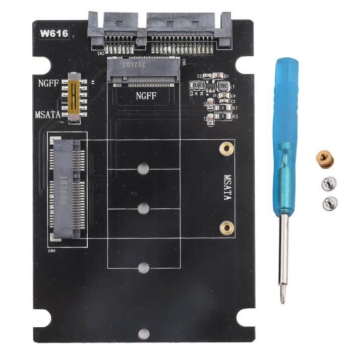 2 en 1 Mini M.2 NGFF et mSATA SSD vers SATA 3.0 Convertisseur / Adaptateur de disque dur mSATA ...