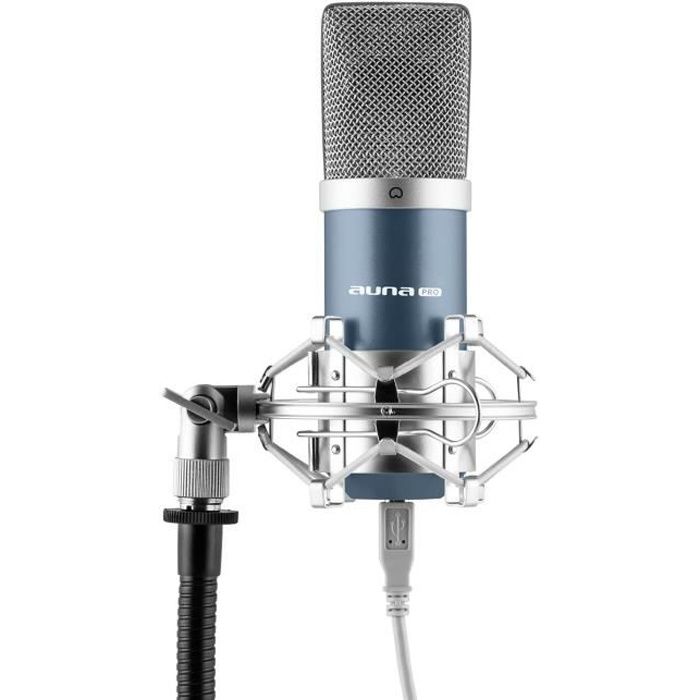 Auna Pro MIC-900BL Microphone à condensateur USB studio -bleu ...
