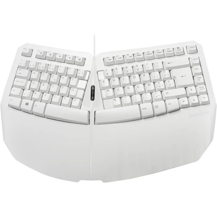 Mini Clavier Ergonomique Filaire Usb - Design Tkl - Blanc - Azerty ...