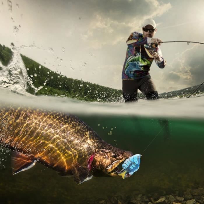 Duokon appât à poisson à segments multiples Forme de tilapia de leurre ...