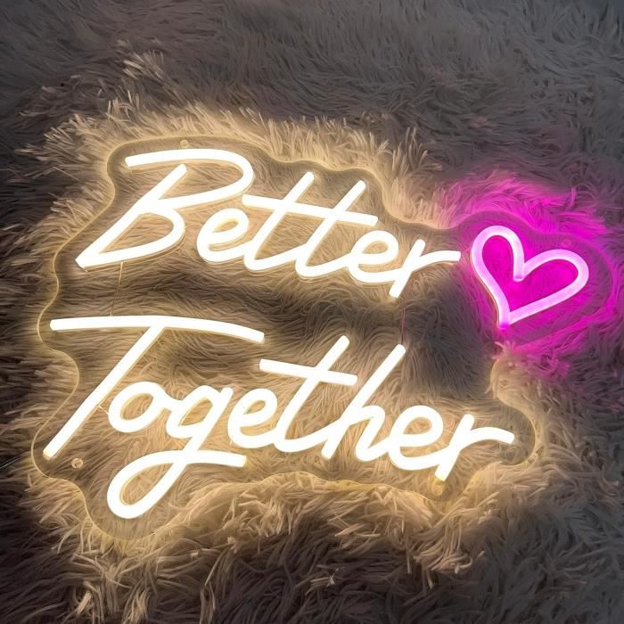 Neon Mural Better Together, 40 * 30Cm Led Néon Décoration Neon Led ...